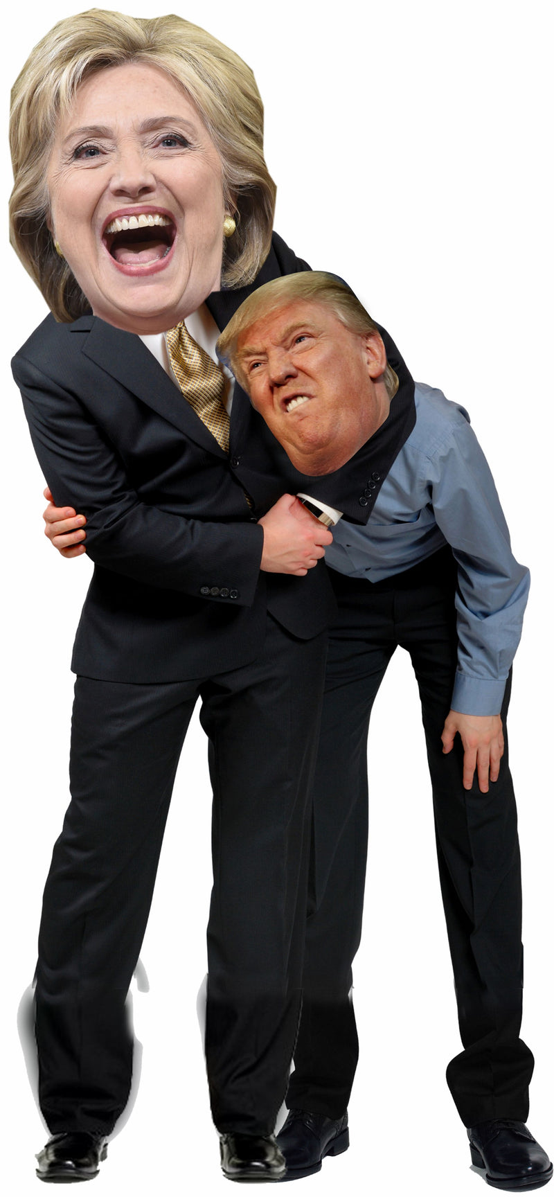 Hillary giving Donald Trump a Headlock Life Size Cardboard Stand up St ...